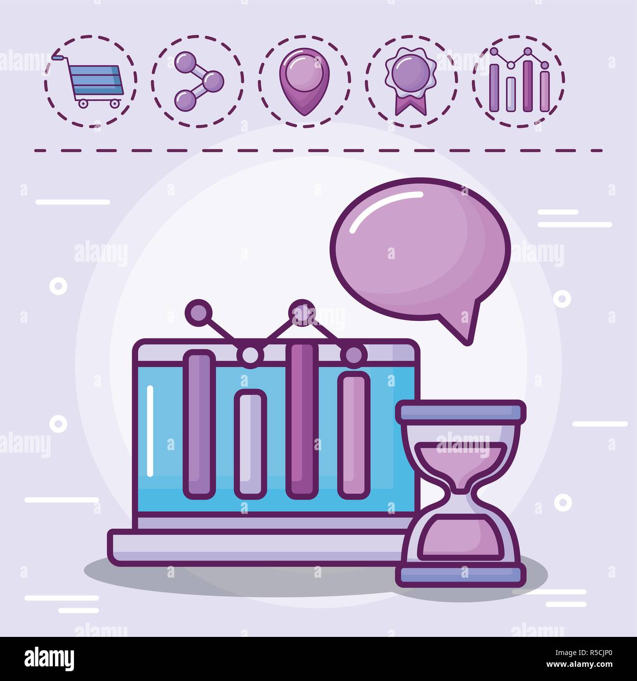 laptop with infographic and icons vector illustration design Stock ...