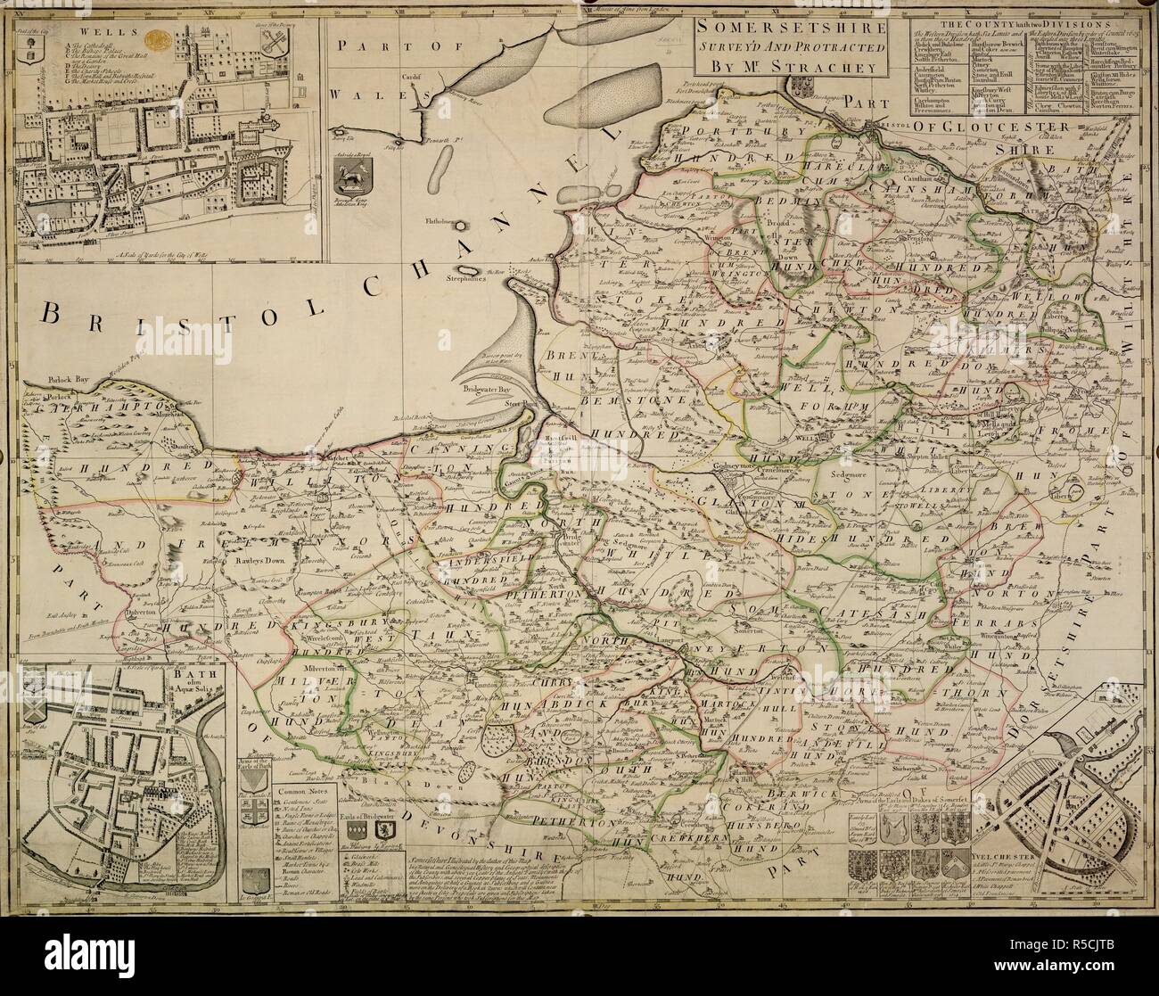 A map of Somerset. Somersetshire surveyed and protracted, by Strachey ...