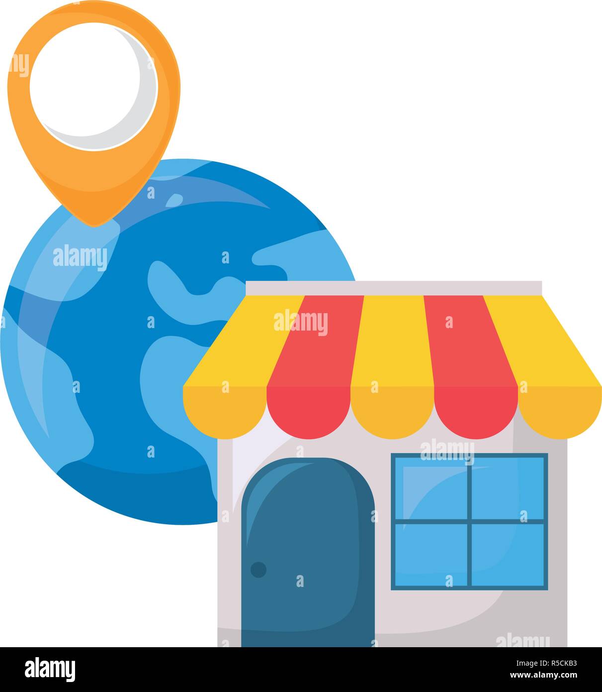 online shopping commerce world market pointer location vector ...