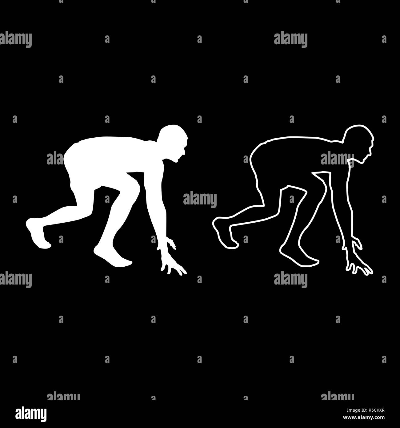 Sprinter silhouette runner start Stock Vector Images - Alamy