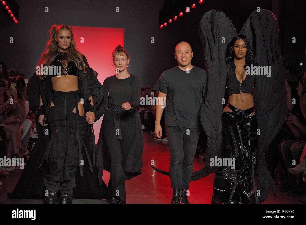 NEW YORK, NY - SEPTEMBER 11: (L-R) Paris Hilton,Designers Emilia Pfohl ...