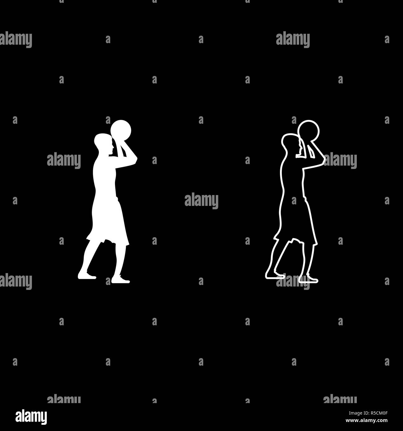 Basketball player shooting Stock Vector Images - Alamy