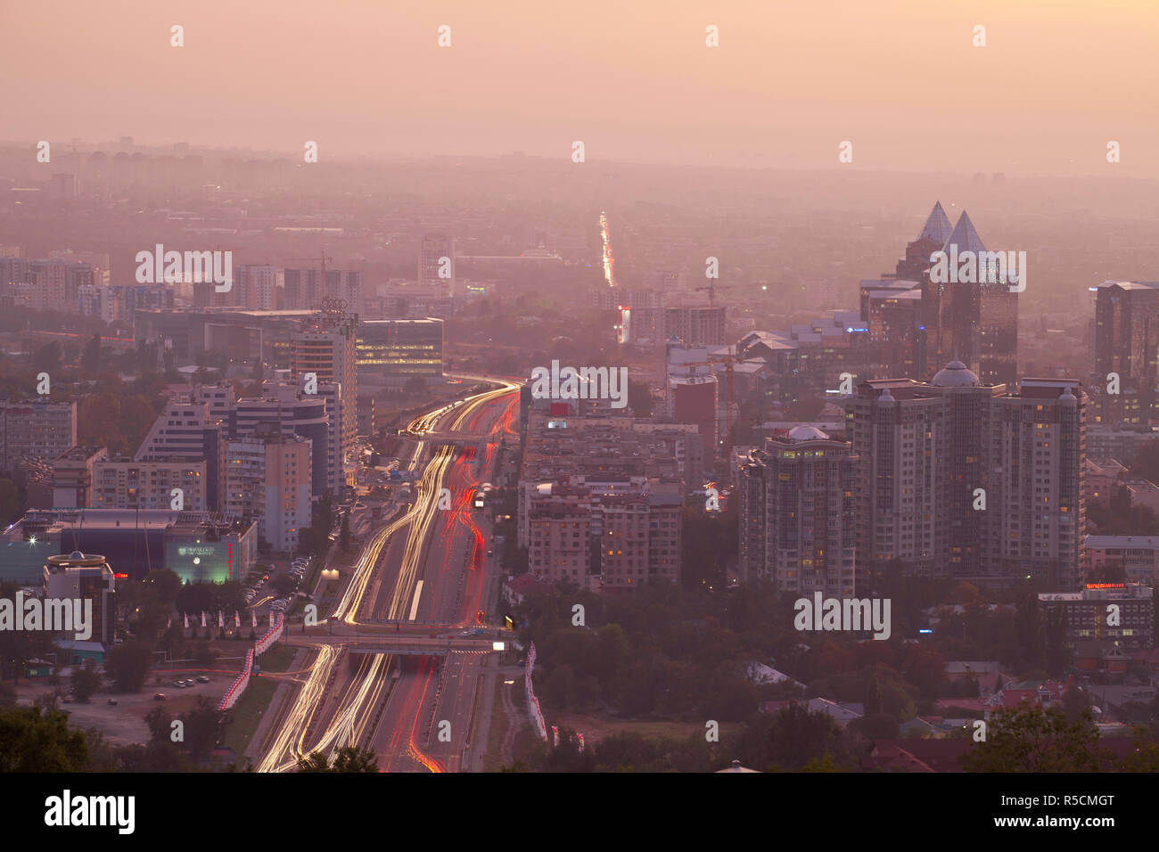 Kazakhstan, Almaty, View of Almaty city from Kok-Tobe Stock Photo - Alamy