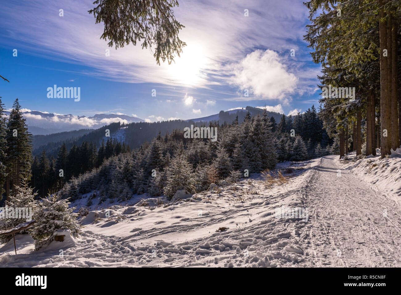 bavaria snow landscape Stock Photo - Alamy