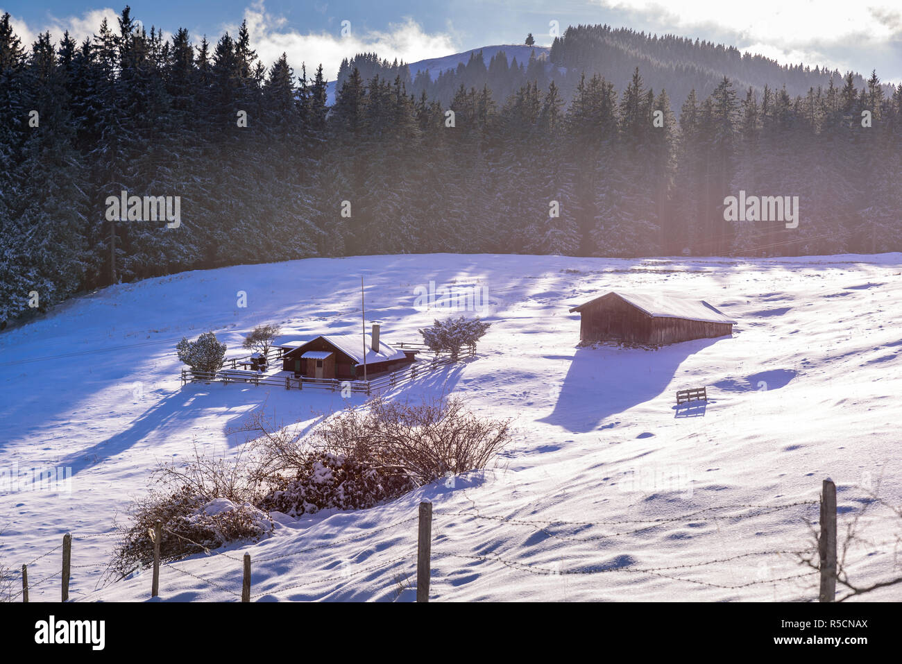 bavaria snow landscape Stock Photo - Alamy