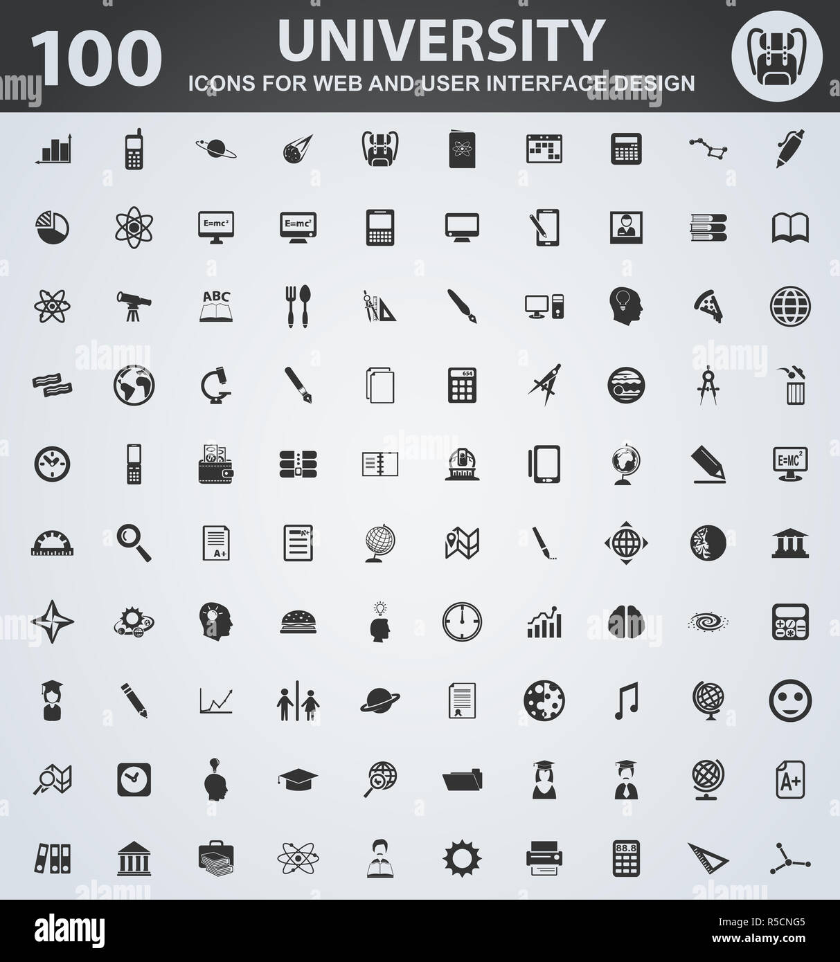 University icons set Stock Photo - Alamy