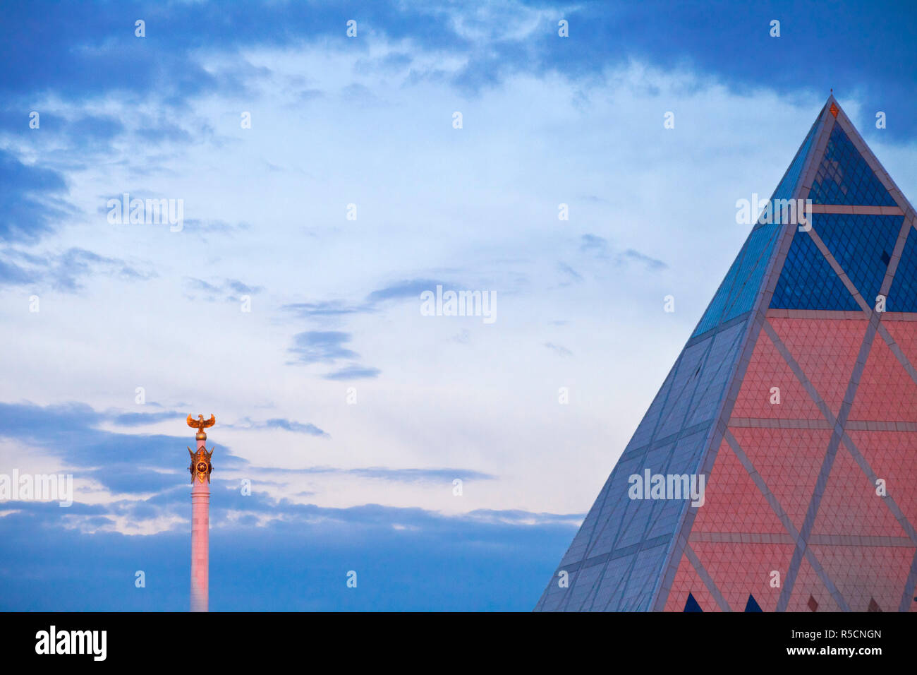 Kazakhstan, Astana, Palace of Peace and Reconciliation pyramid designed ...
