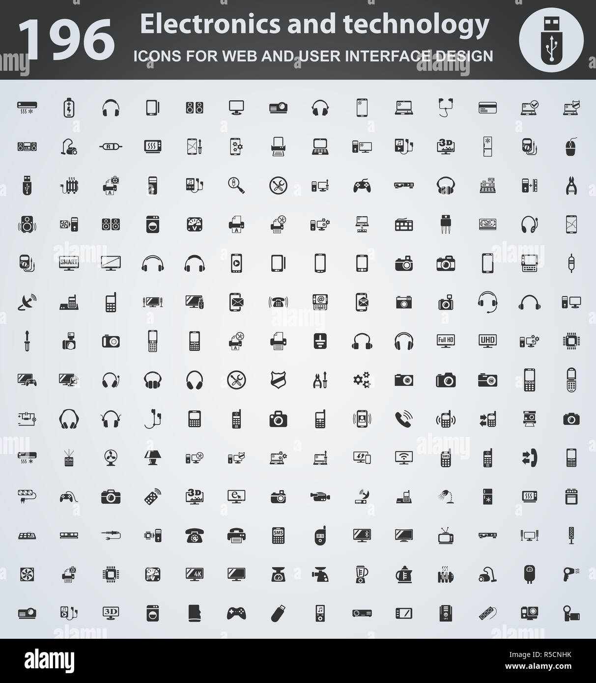 electronics icon set Stock Photo - Alamy