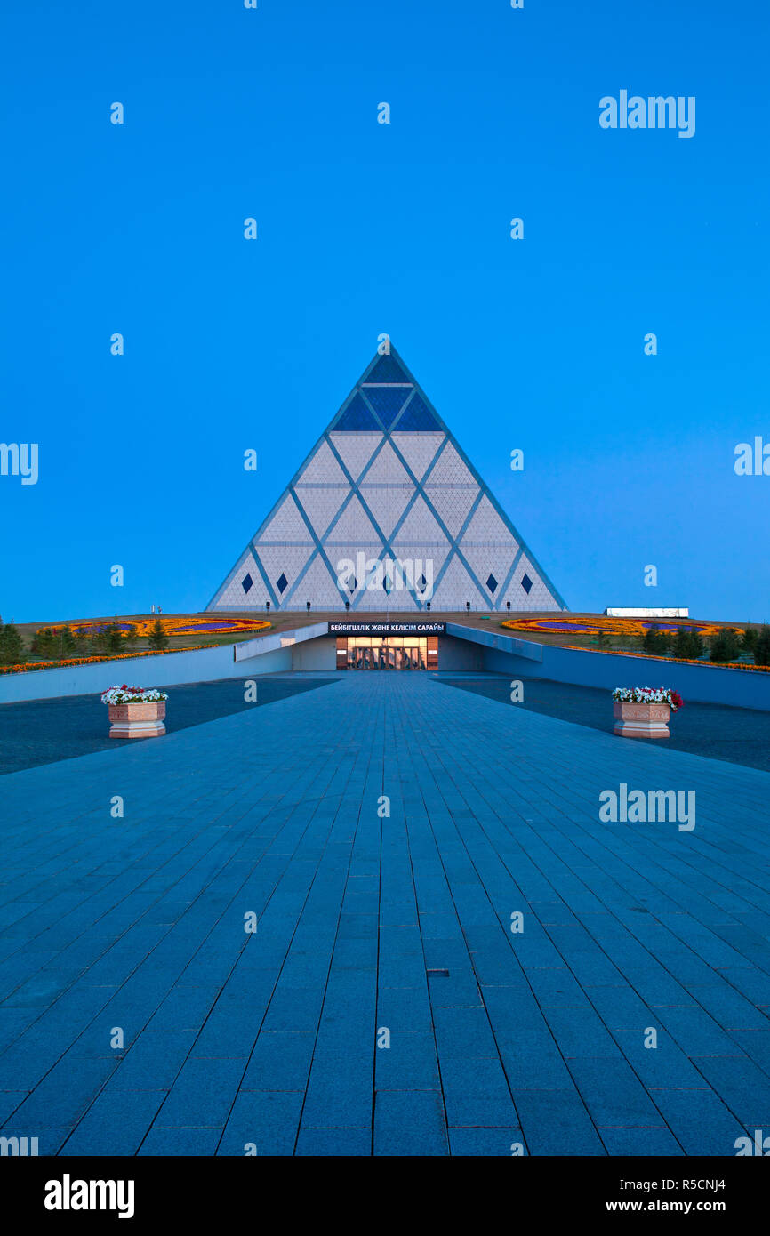 Kazakhstan, Astana, Palace of Peace and Reconciliation pyramid designed ...