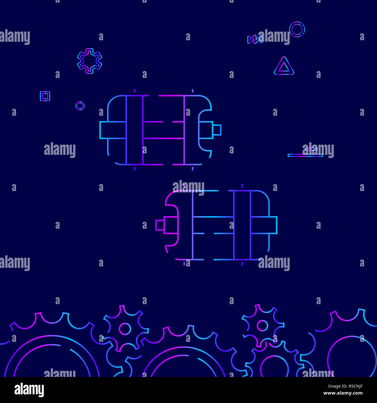 Bike Pedals with Spikes Line Icon. Bicycle Spare Part Gradient Symbol ...