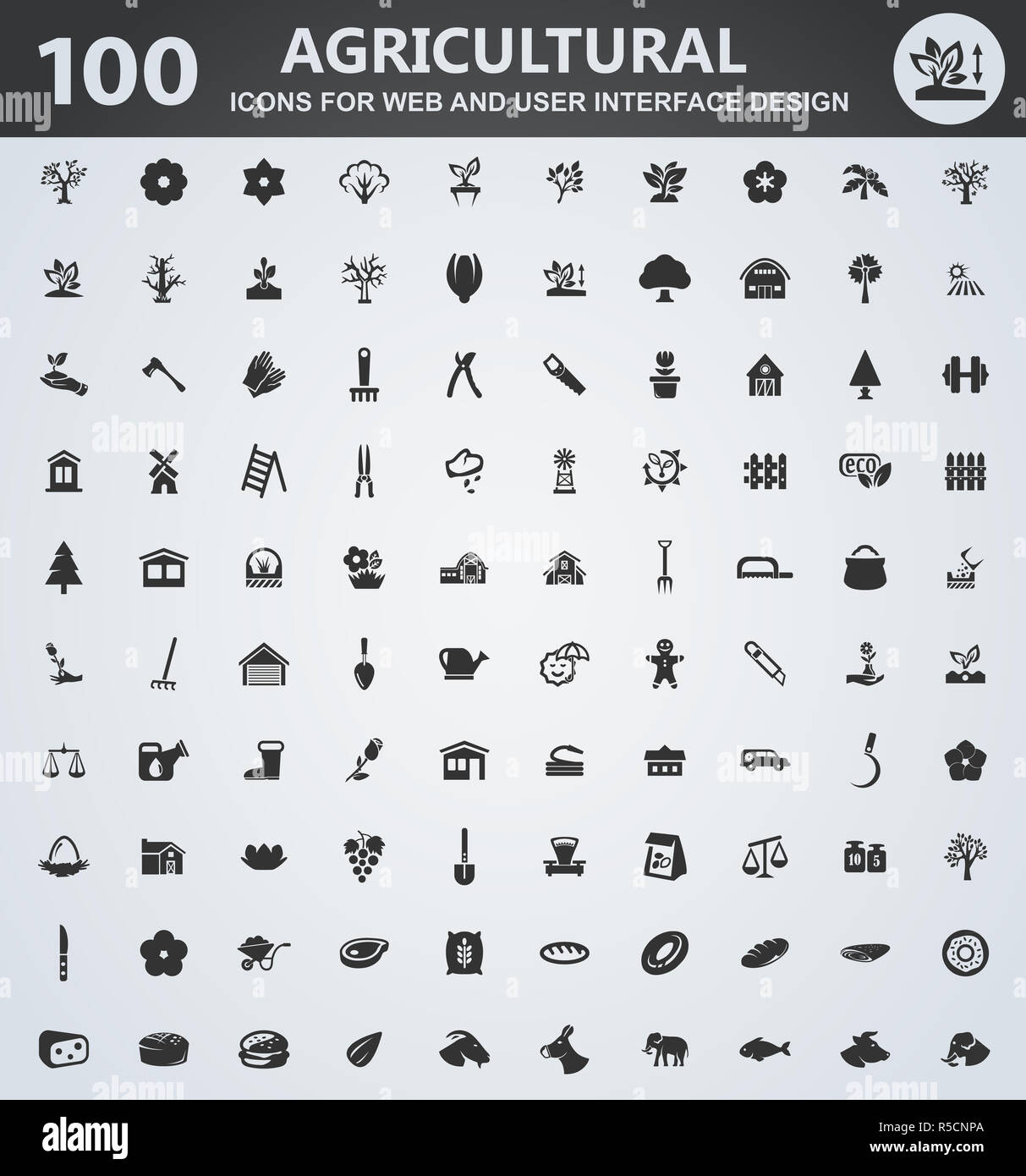 Agriculture icon set Stock Photo - Alamy