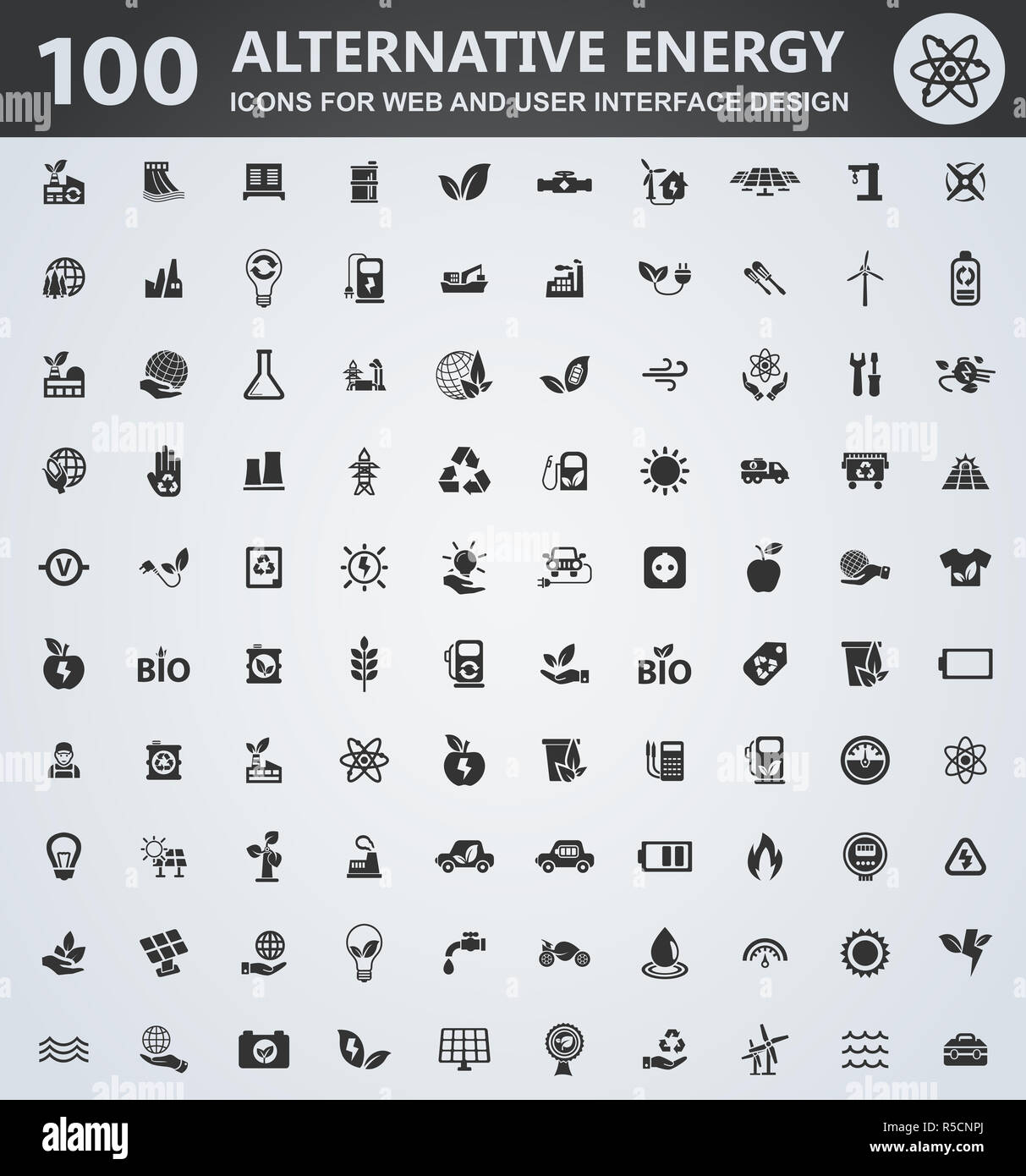 Alternative energy icons set Stock Photo - Alamy