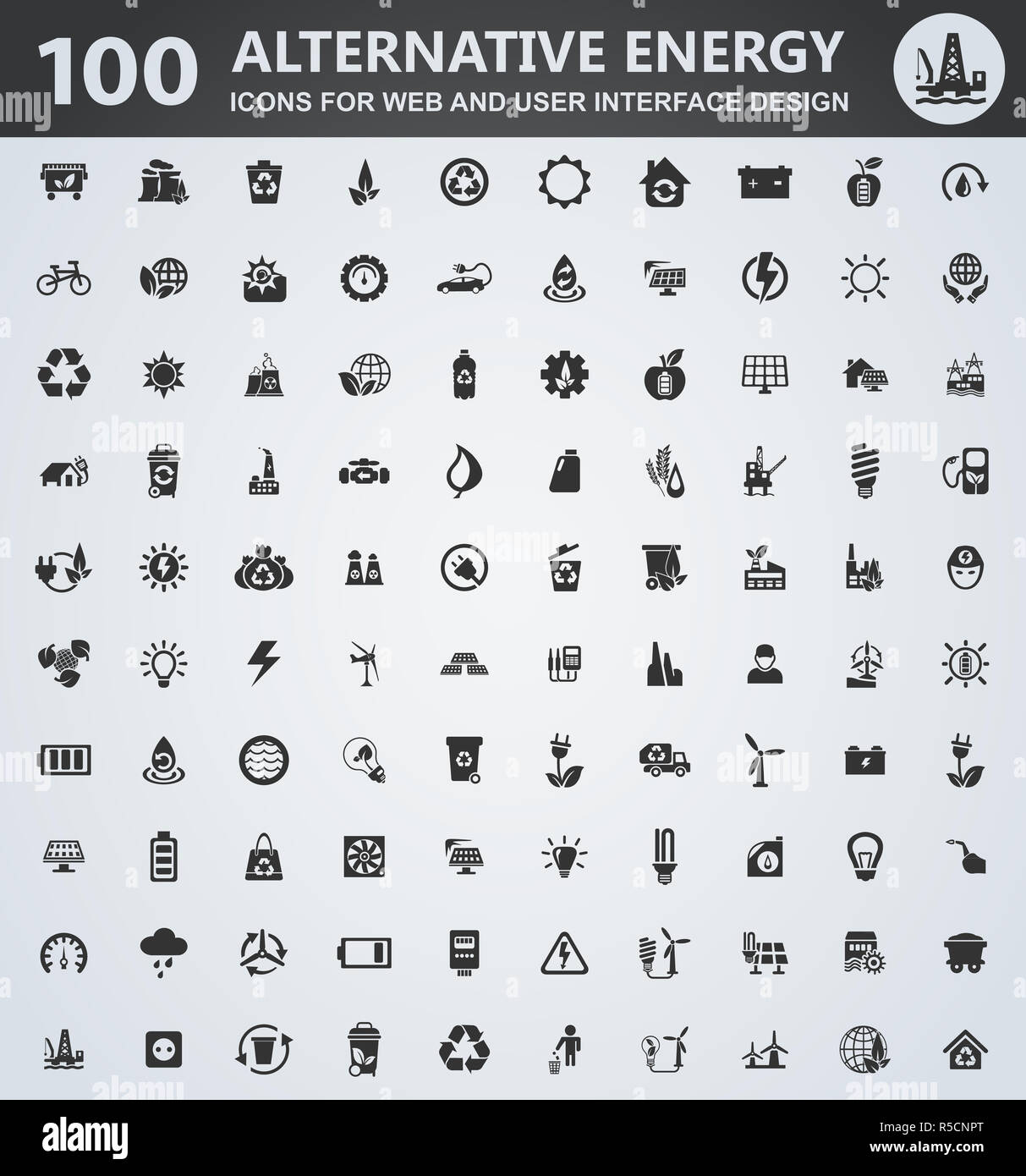 Alternative energy icons set Stock Photo - Alamy