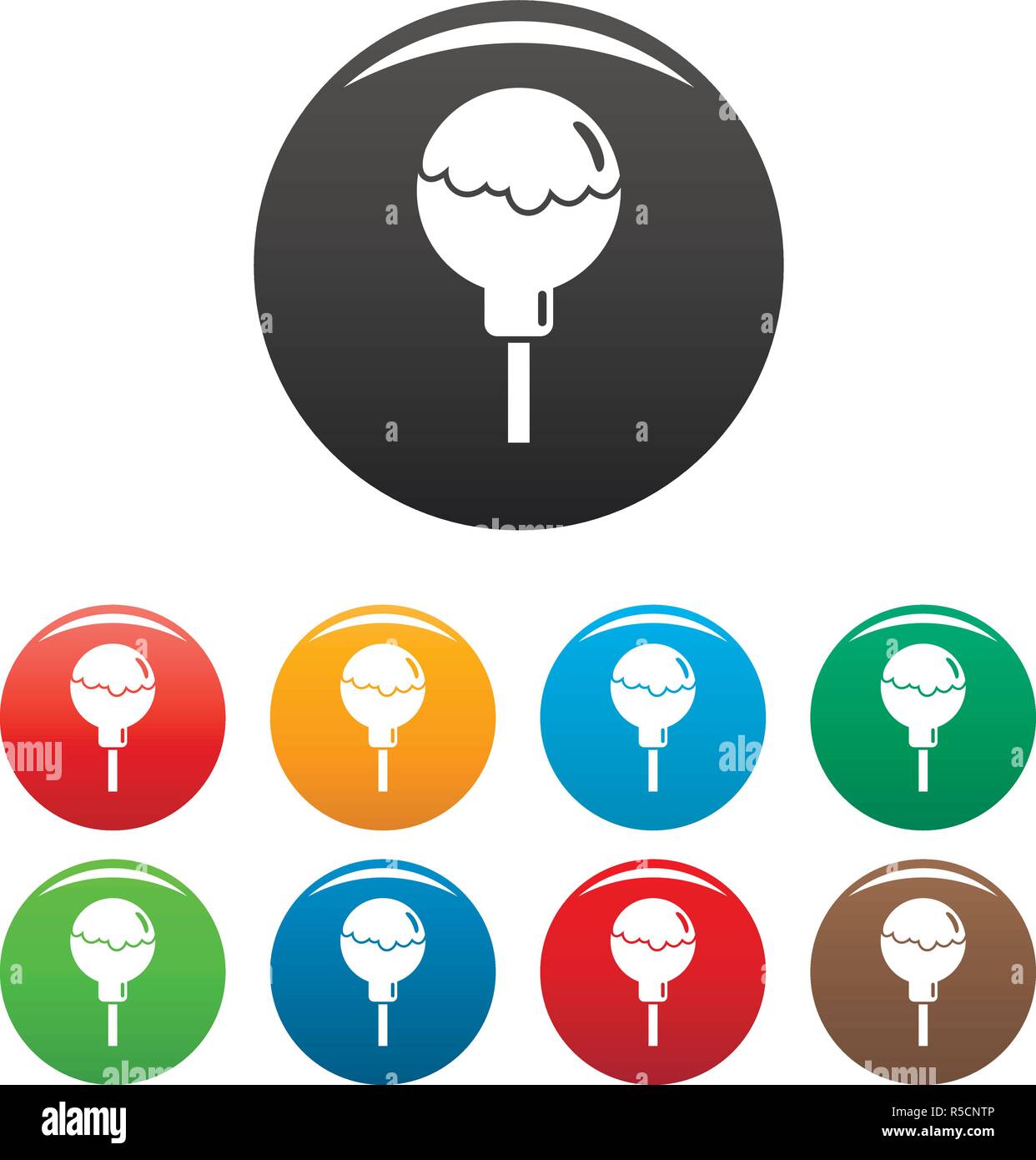 Choco Lollipop Icons Set 9 Color Vector Isolated On White For Any