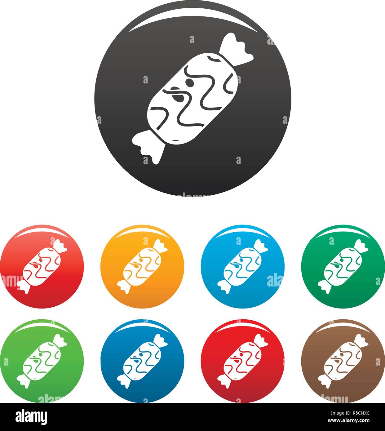 Choco sweet icons set 9 color vector isolated on white for any design ...