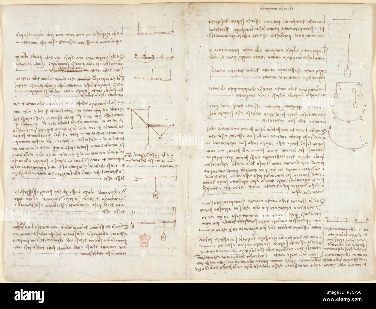 Leonardo da Vinci's notes. Notebook of Leonardo da Vinci. early 16th ...