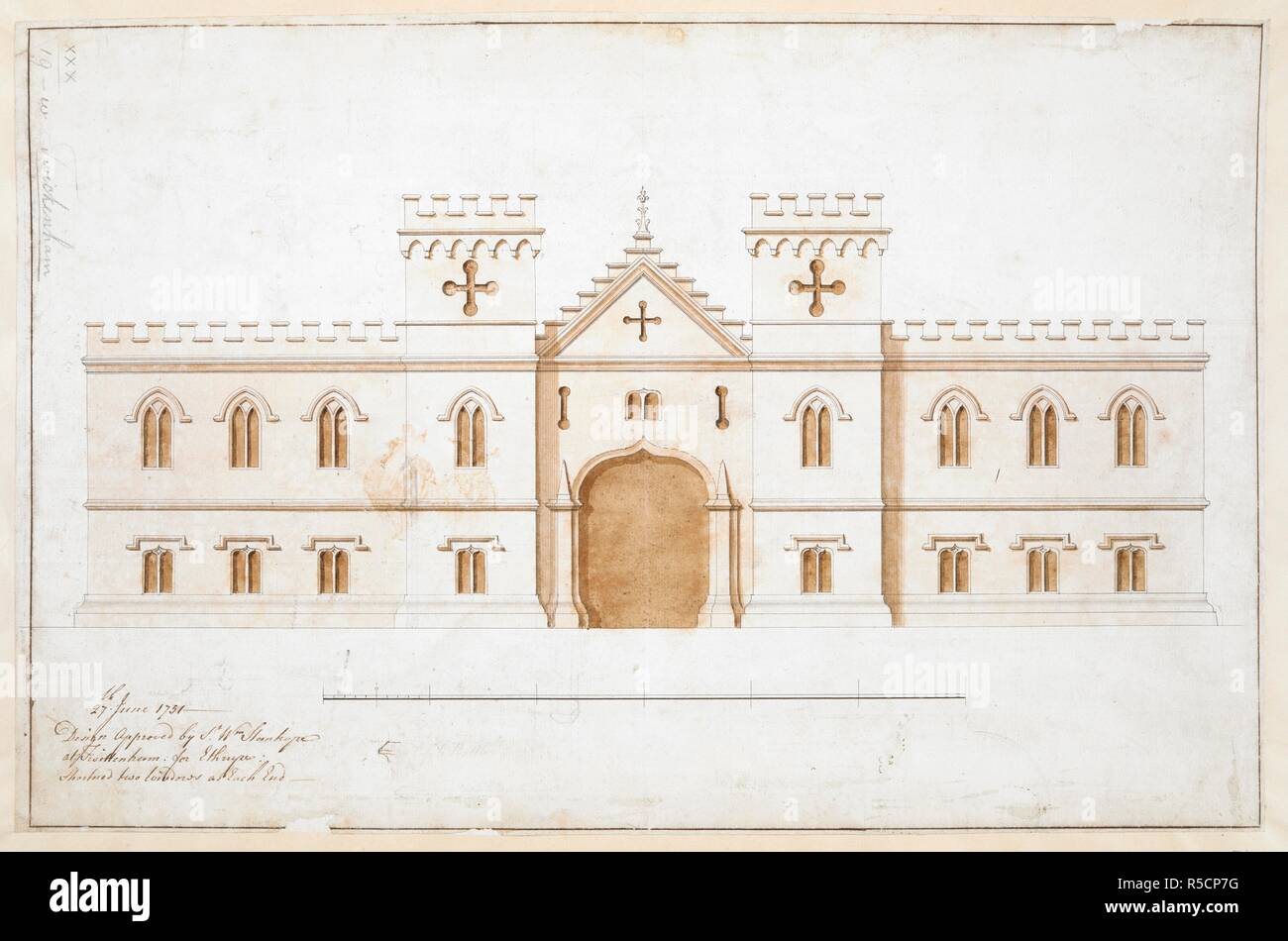 Design for a building at Eythrope House in Buckinghamshire. A plan and ...