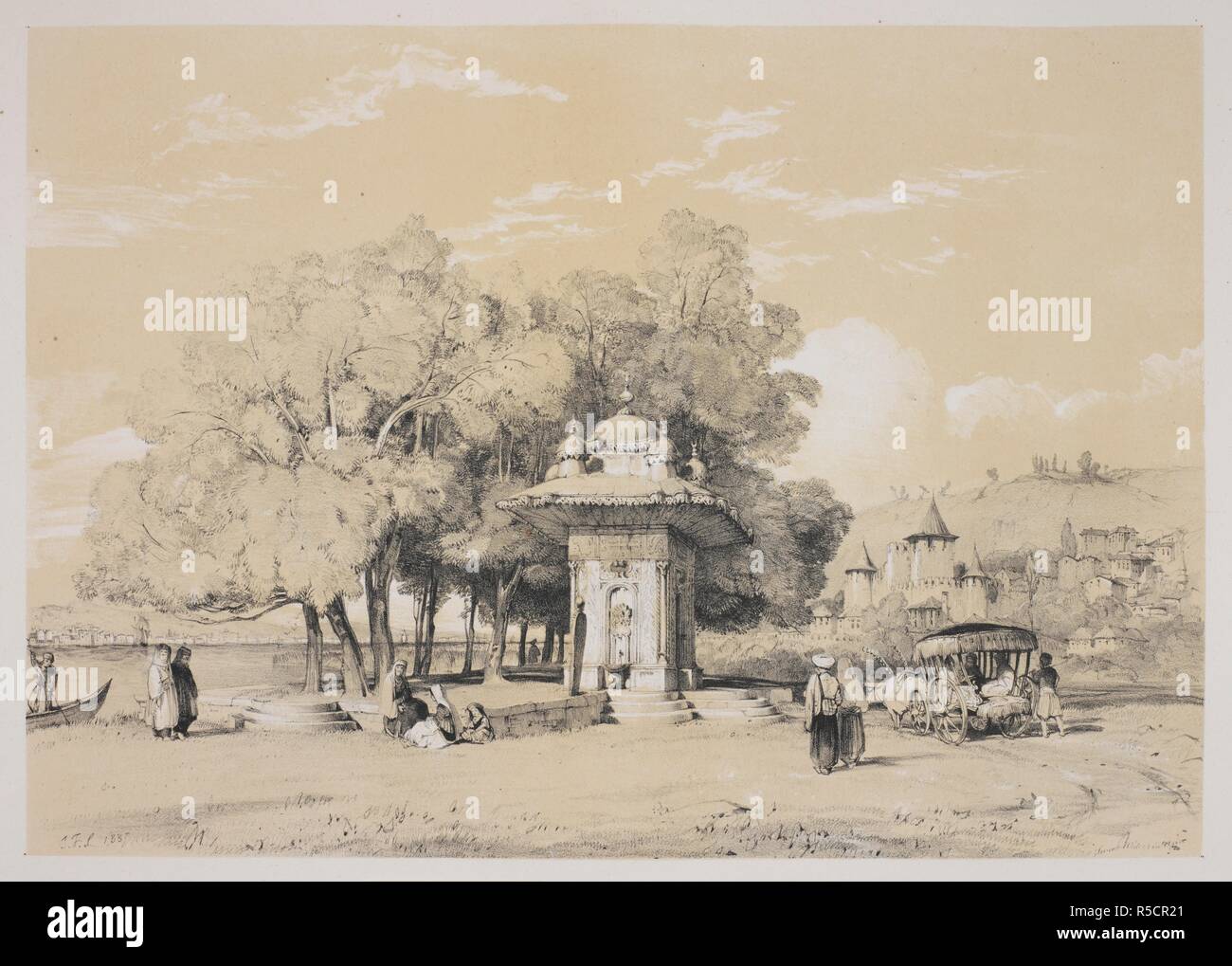 View of Constantinople. Exterior. Open space. A carriage. Lewisâ€™s ...