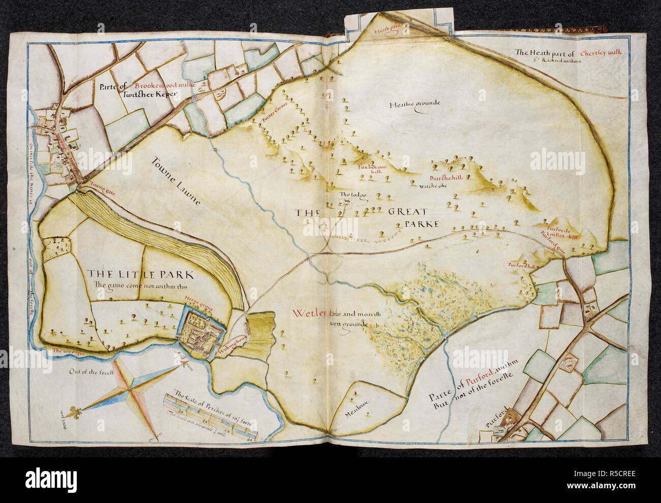 Plan of Woking Park. Description of the Honor of Windsor. England; 1607 ...