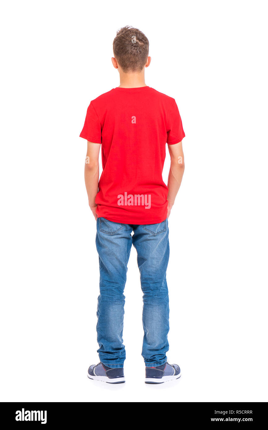 Teen boy in jeans Cut Out Stock Images & Pictures - Alamy
