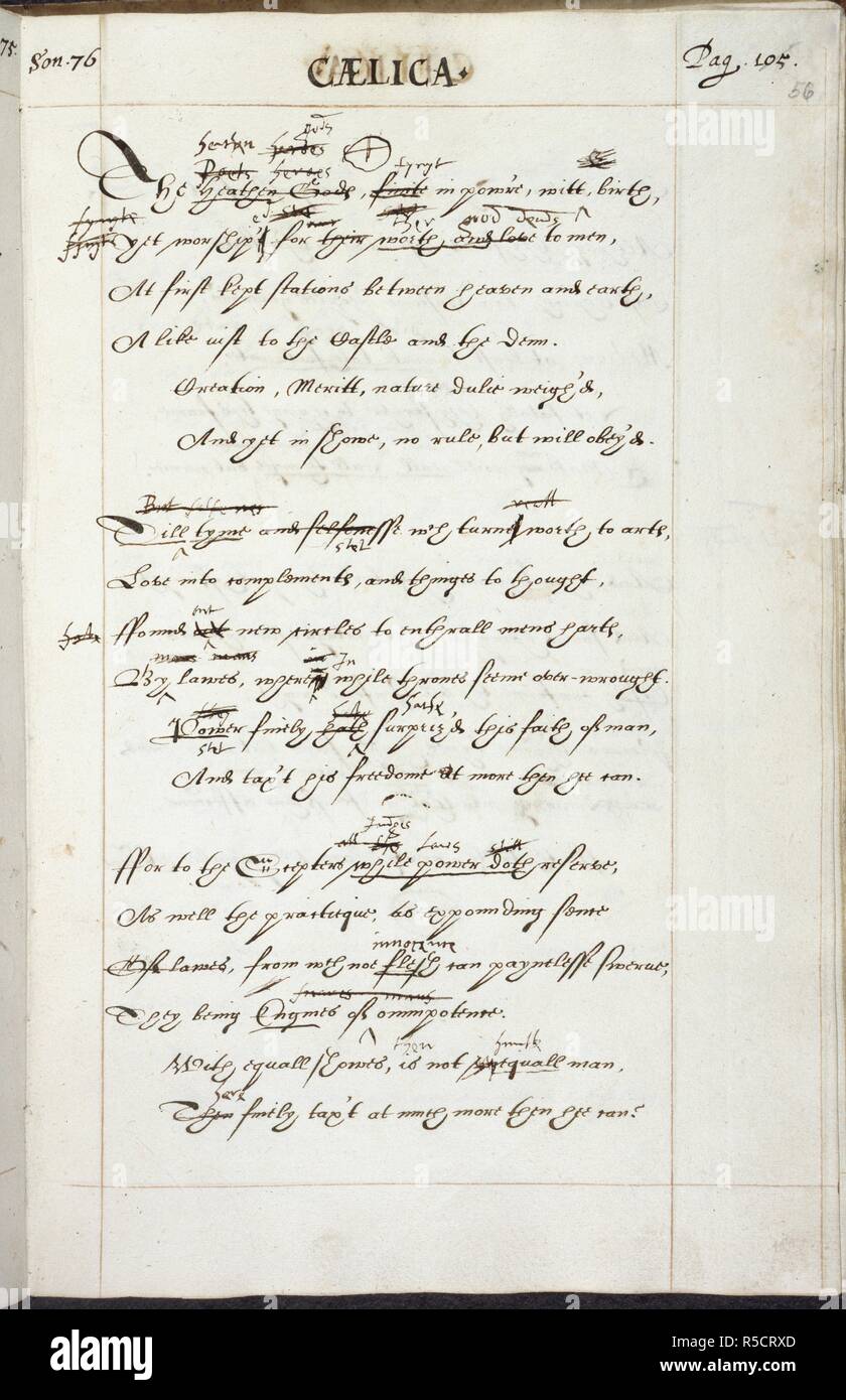 Sonnet of Fulke Greville. The Warwick Manuscripts. England [London ...