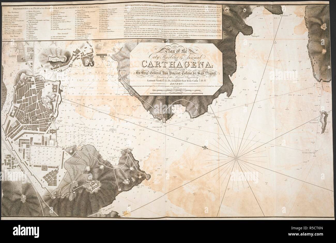 A plan of the city, harbour and arsenal of Carthagena . Plano de la ...