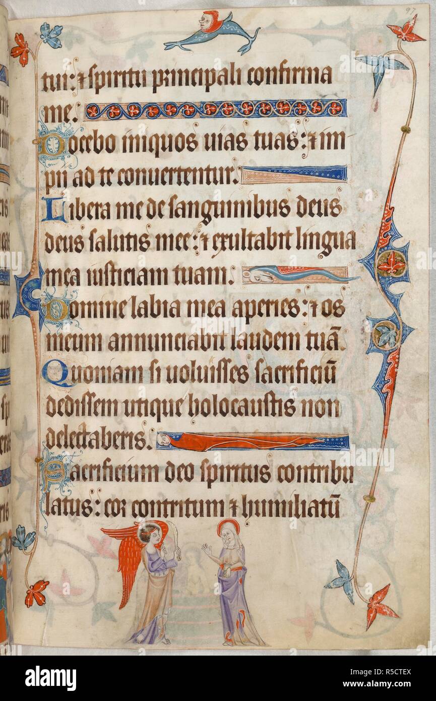 Conception of St Anne. Luttrell Psalter. England [East Anglia]; circa ...