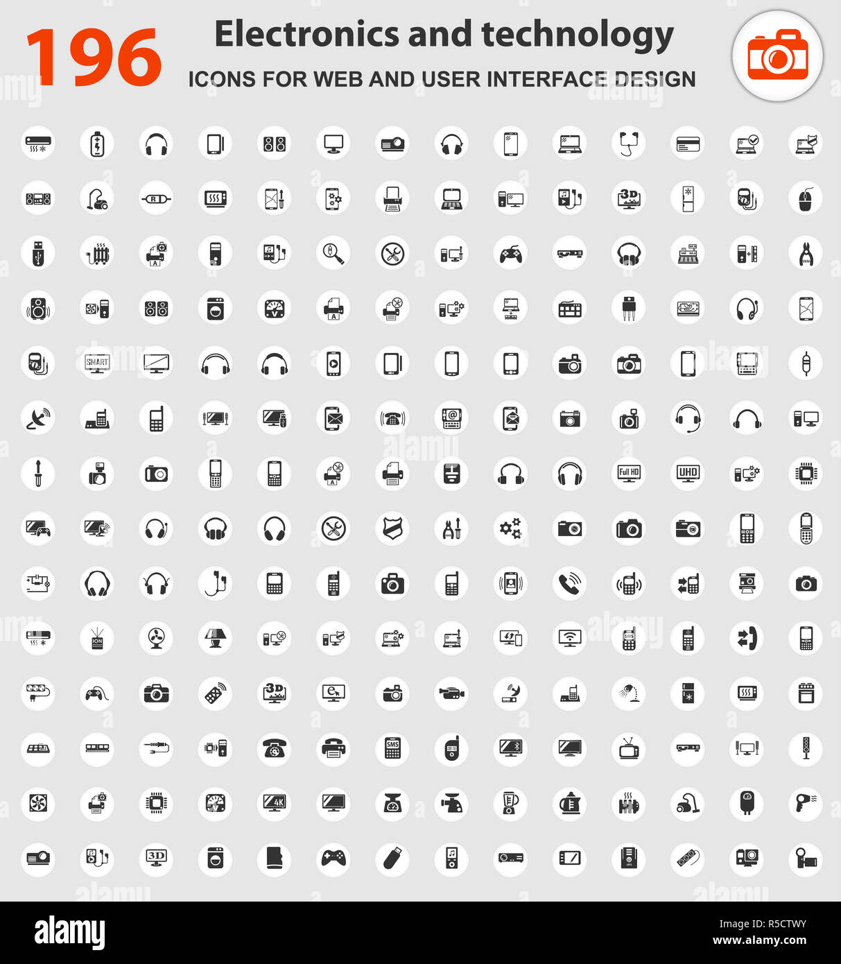 electronics icon set Stock Photo - Alamy