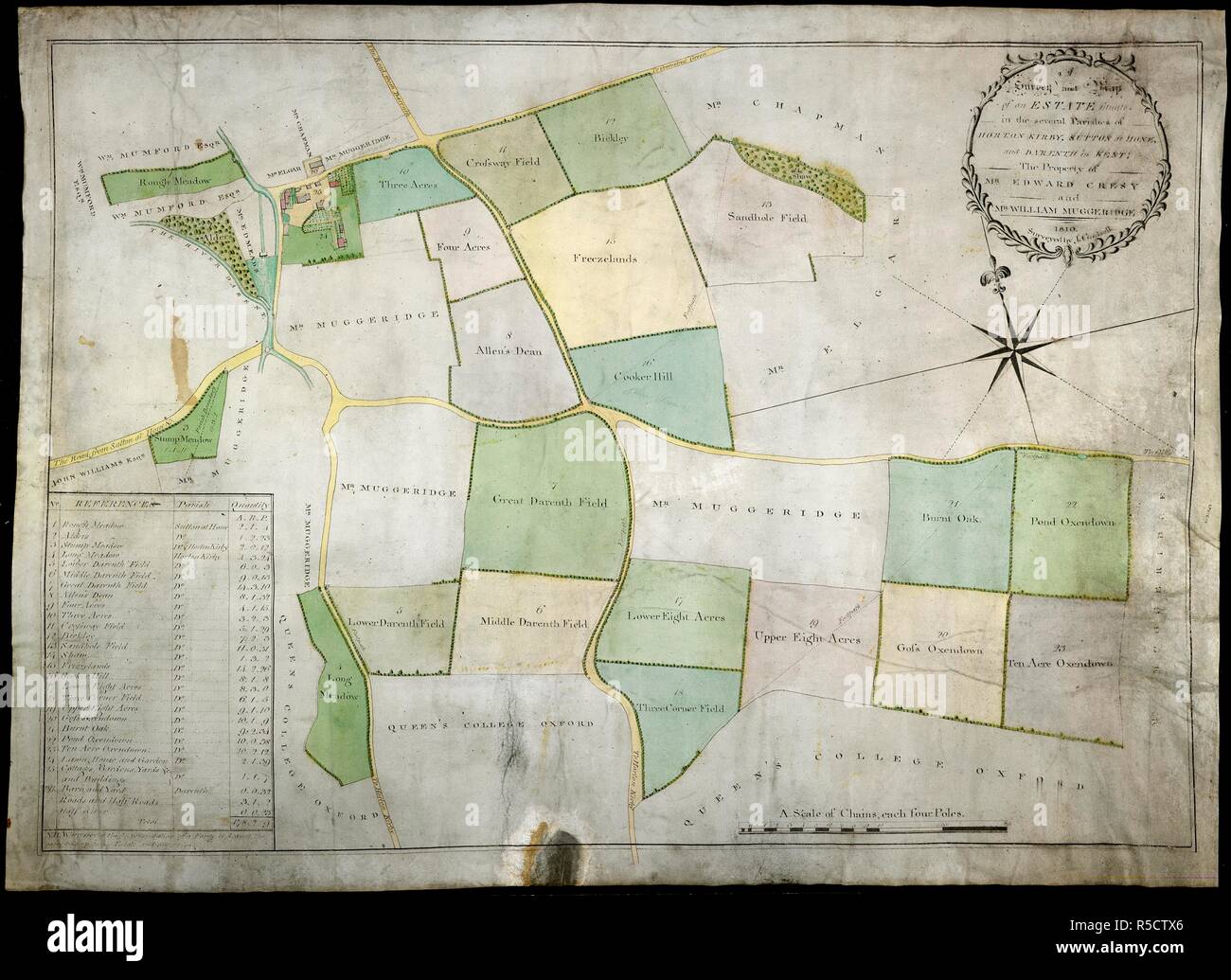 Kent estate map. England; 1810. [Whole map] Survey and map of an estate ...