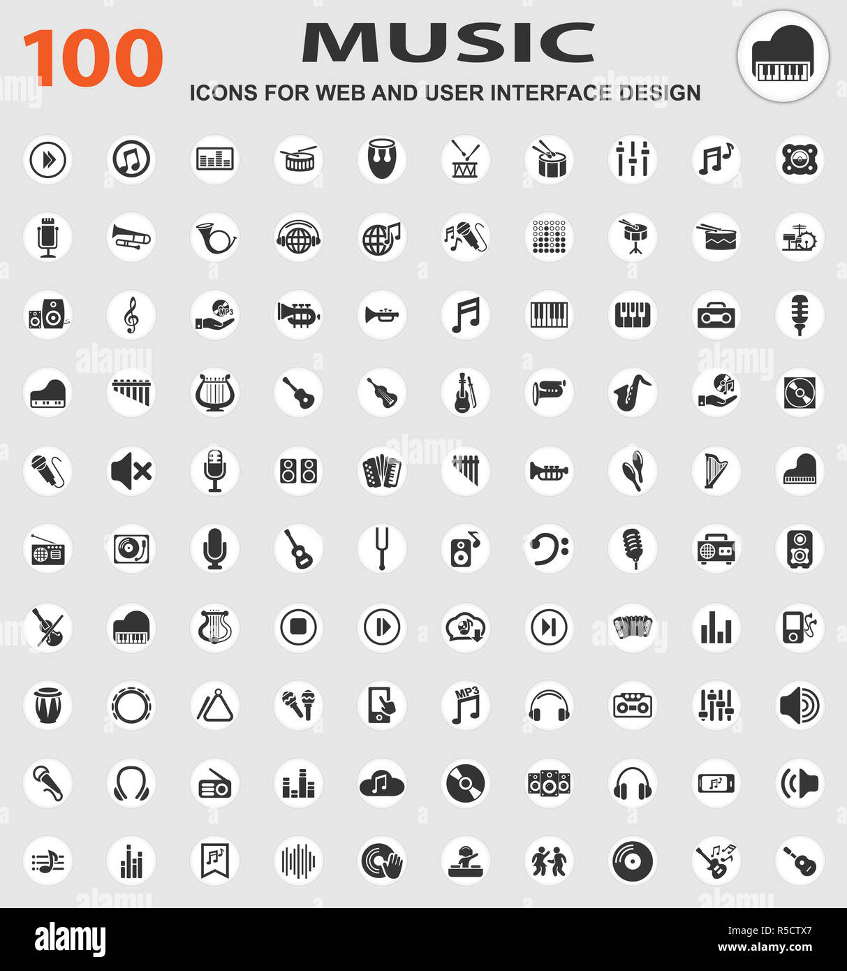 music icon set Stock Photo - Alamy