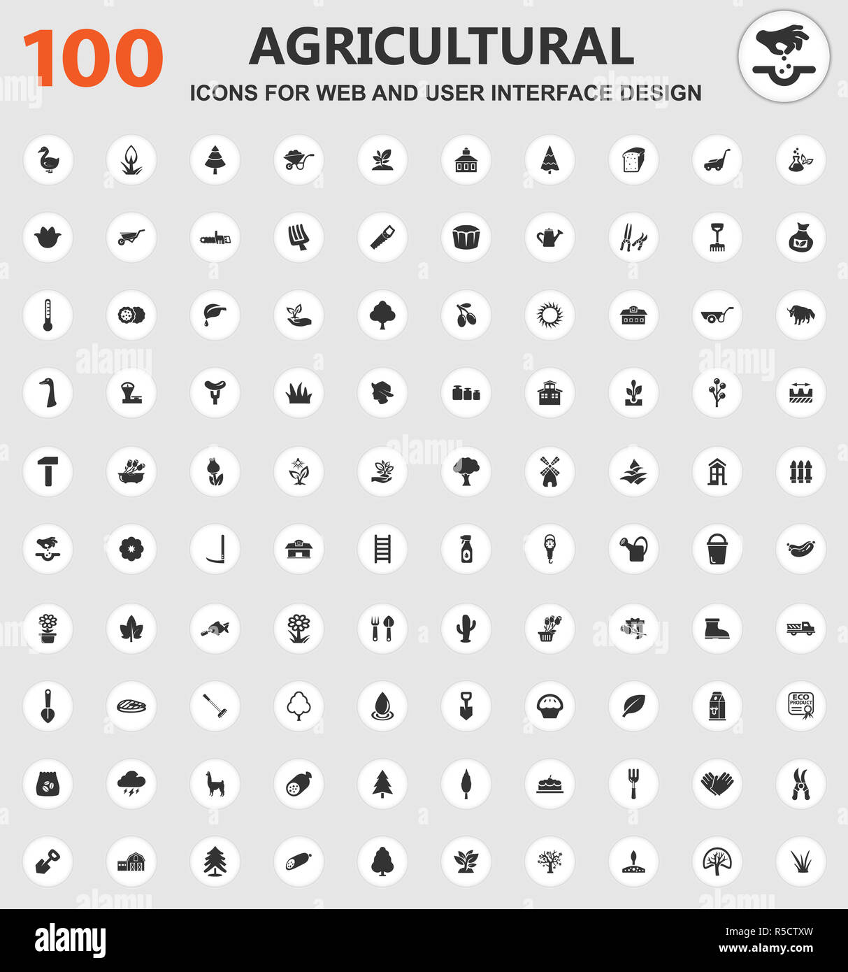 Agriculture icon set Stock Photo - Alamy