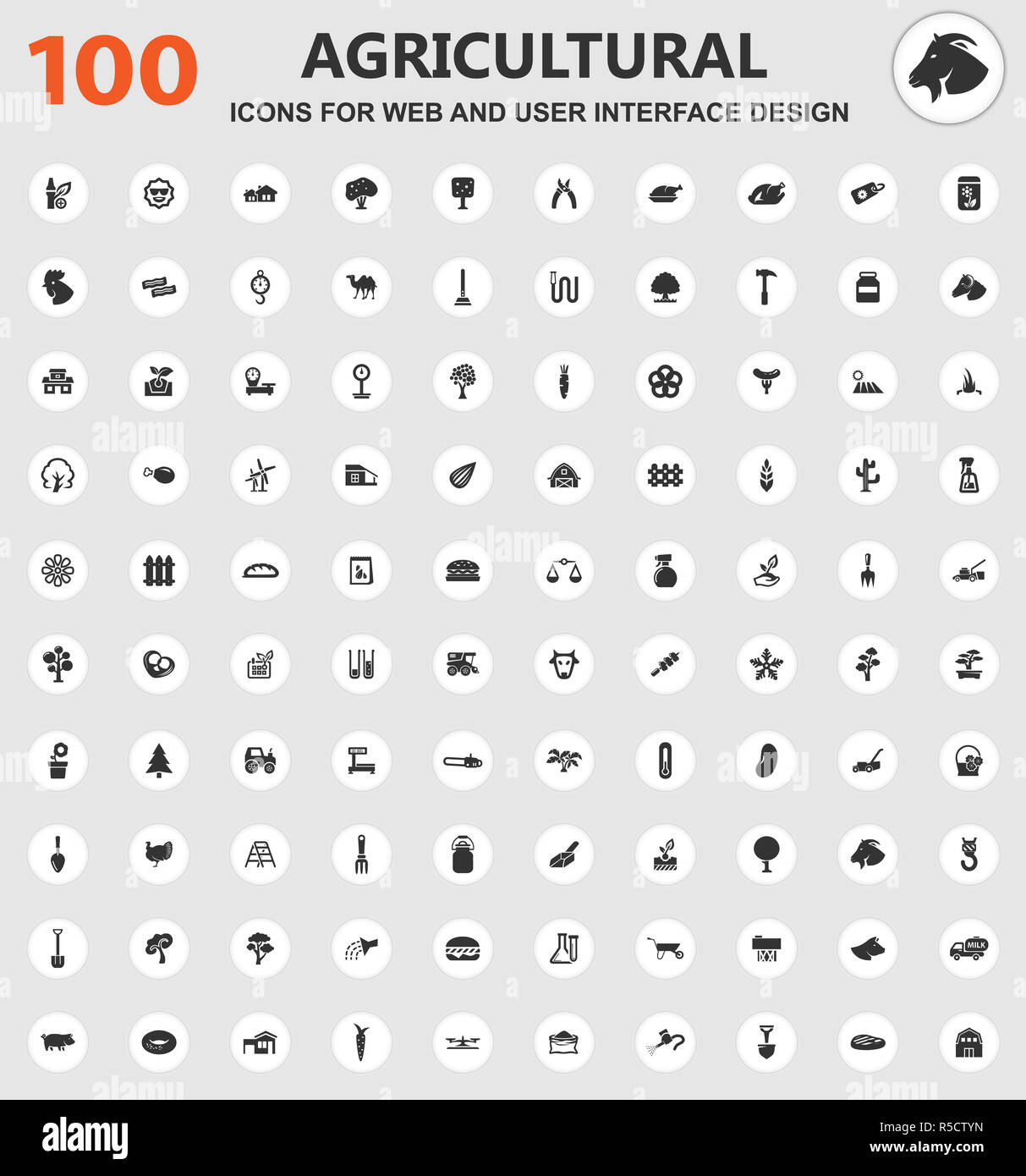 Agriculture icon set Stock Photo - Alamy