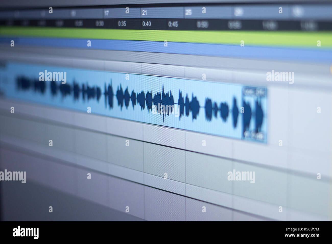 Recording studio audio computer editing mixing program sound controls ...