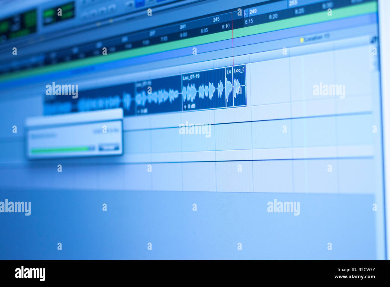 Recording studio audio computer editing mixing program sound controls ...
