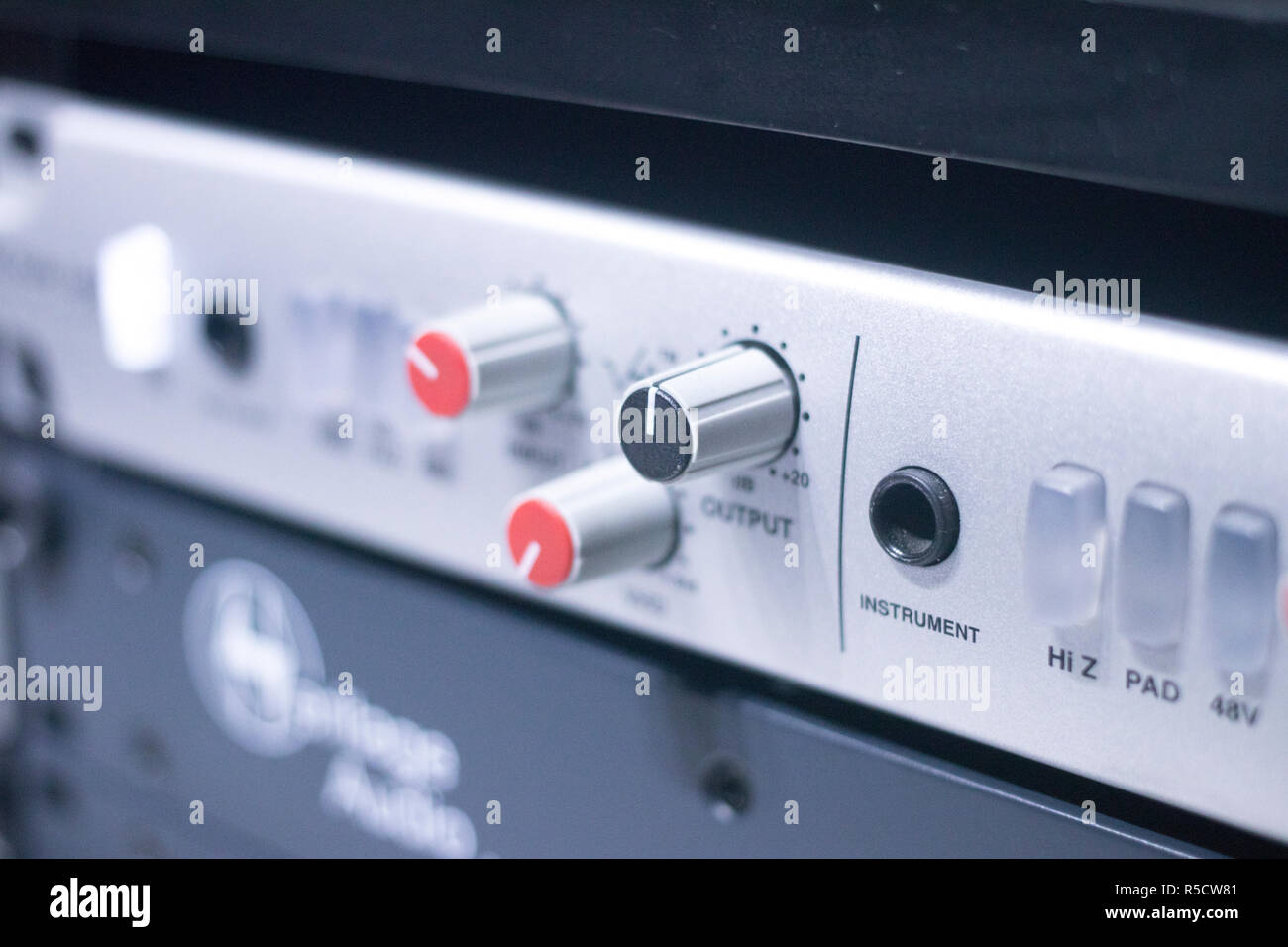 Recording studio audio computer editing mixing program sound controls for music and voice ...