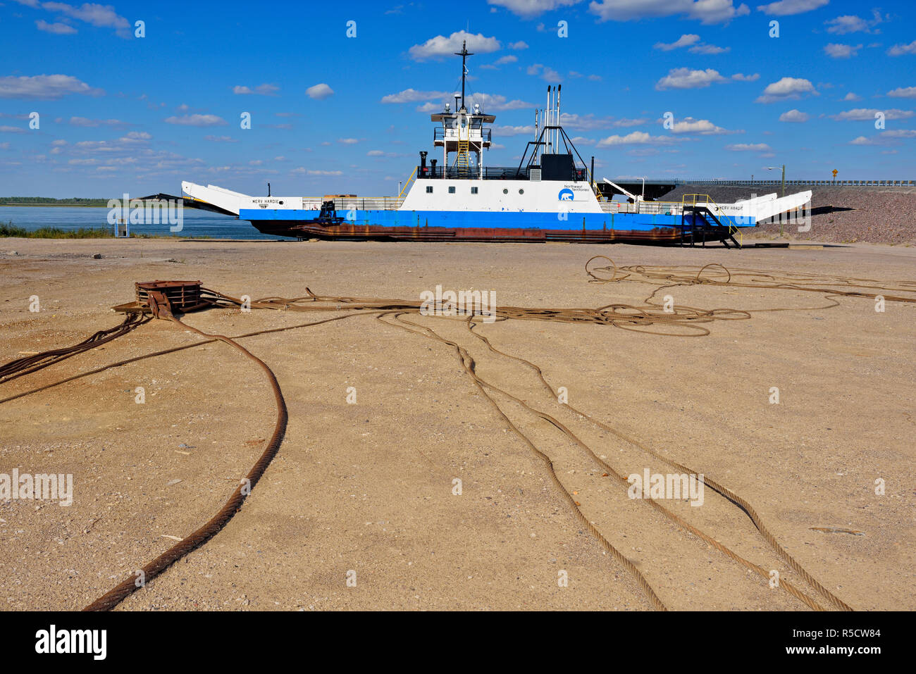 Derelict MacKenzie River ferry- The Merv Hardie, Fort Providence ...