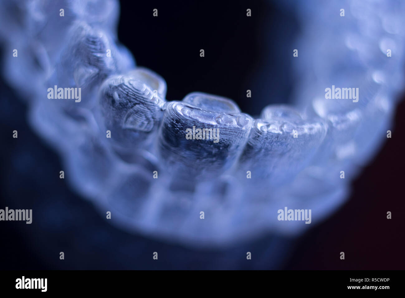 Invisible dental teeth aligners brackets used to align each tooth in ...