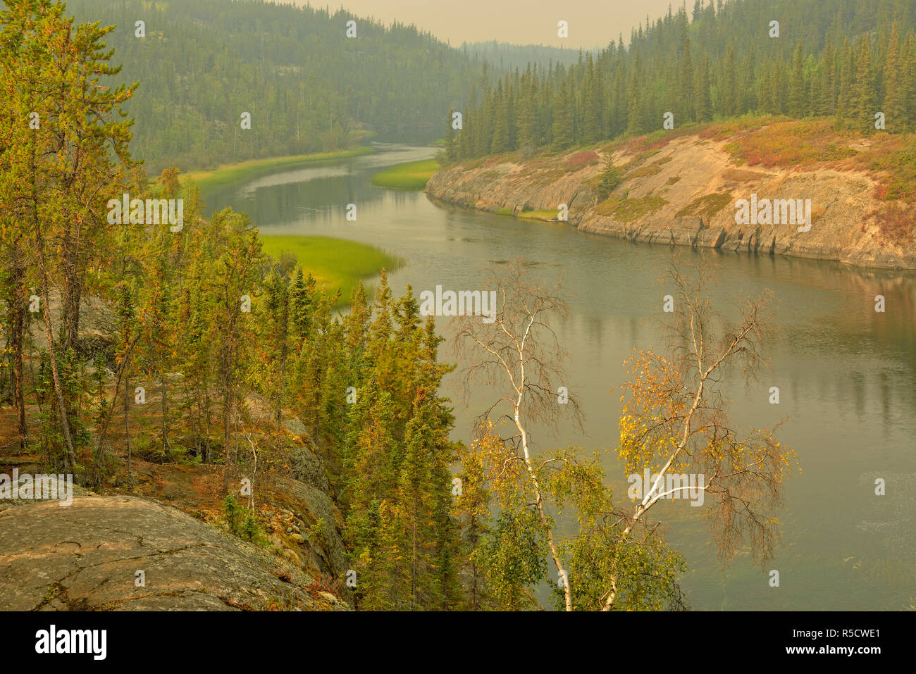 Overlooking Cameron River, Yellowknife, Ingraham Trail, Northwest ...