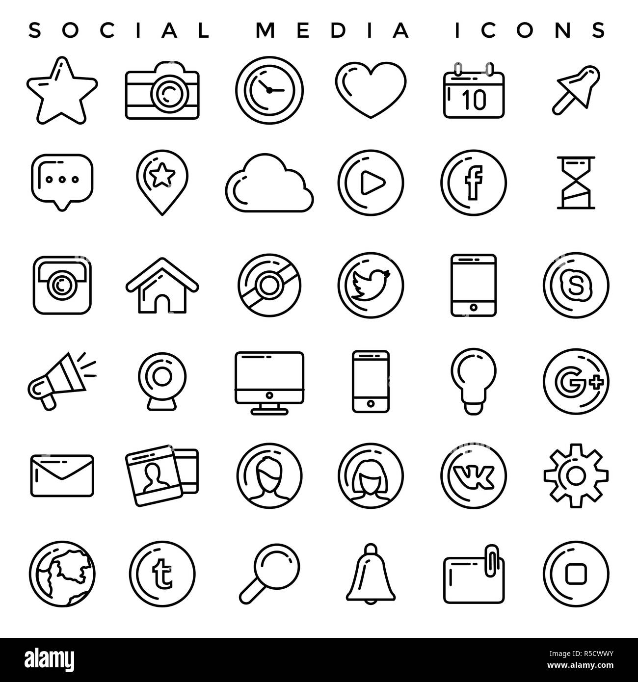 Social media symbols concept Black and White Stock Photos & Images - Alamy