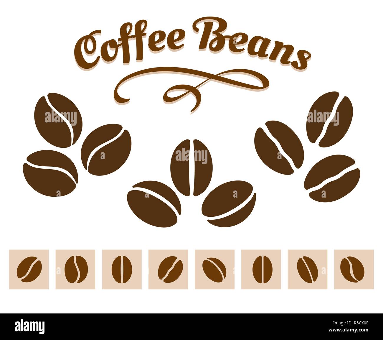 Cappuccino coffee grinder beans Stock Vector Images - Alamy