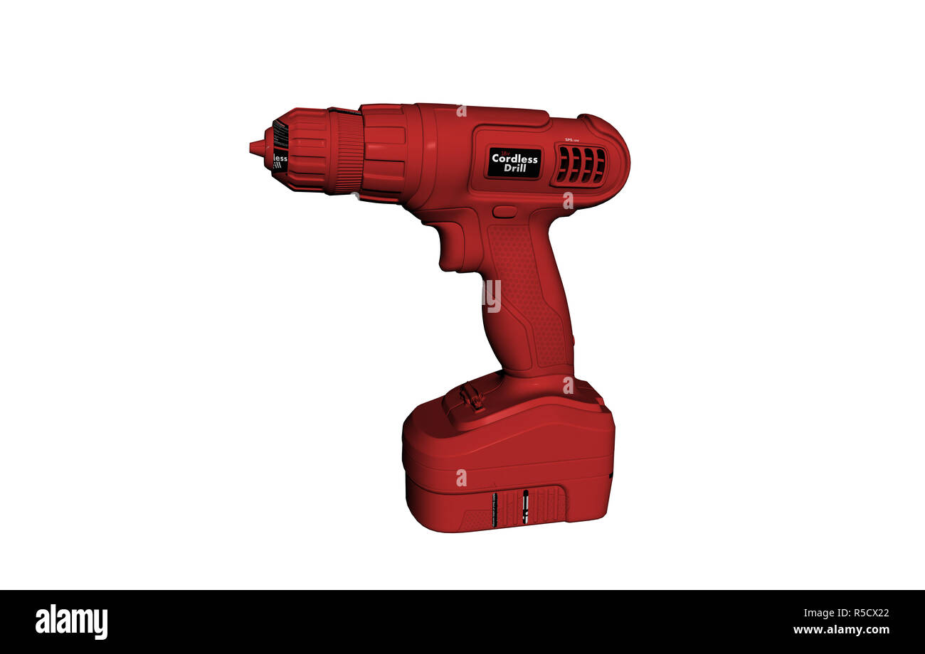 red cordless screwdriver Stock Photo - Alamy
