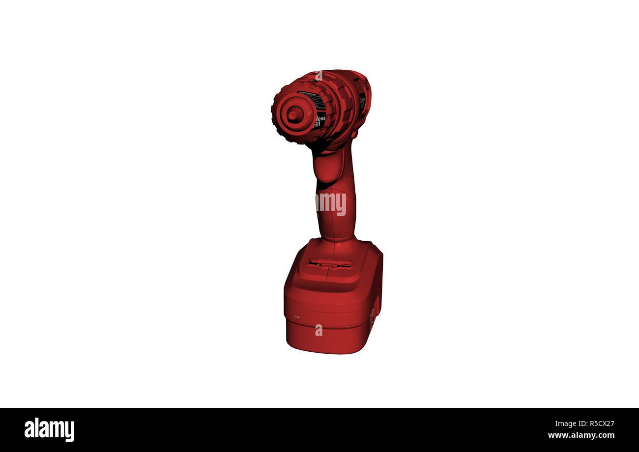 red cordless screwdriver Stock Photo - Alamy