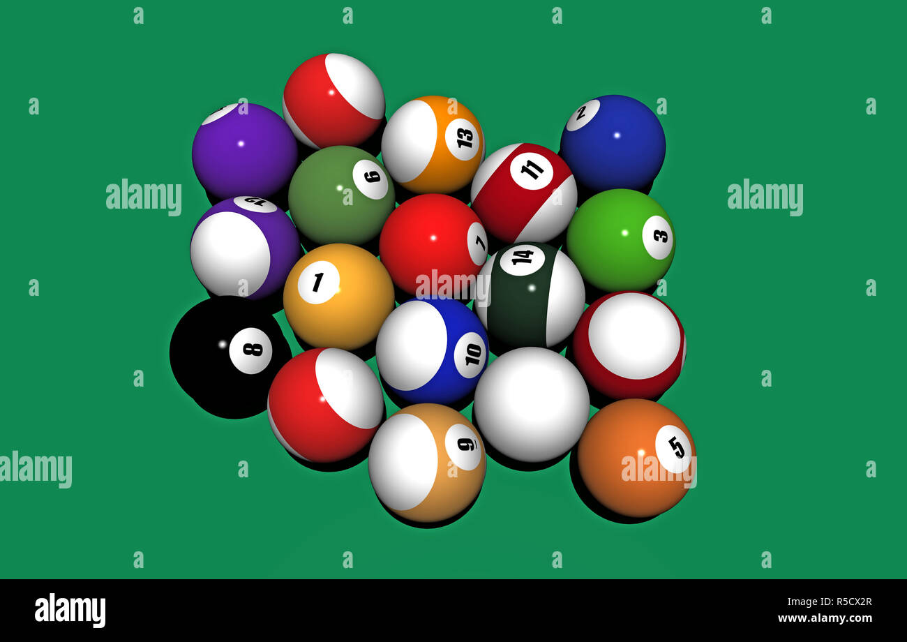 playing balls on billiard table Stock Photo - Alamy