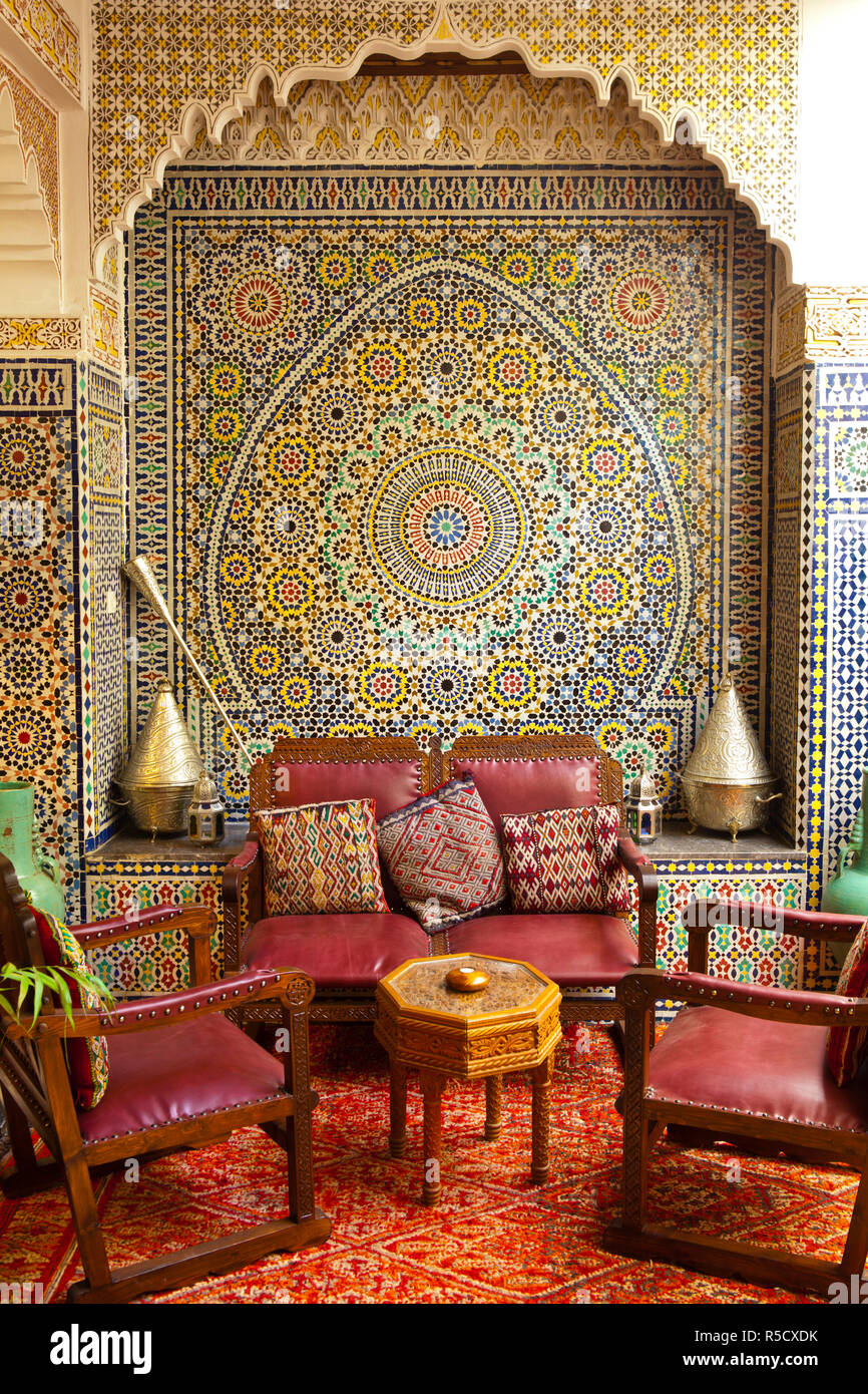 Traditional Riad interior, Meknes, Morocco Stock Photo - Alamy