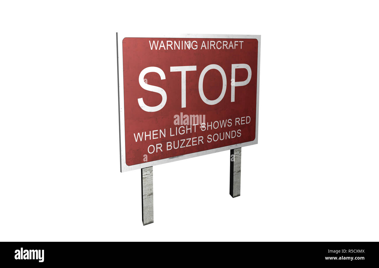 stop sign at the airport exempted Stock Photo - Alamy