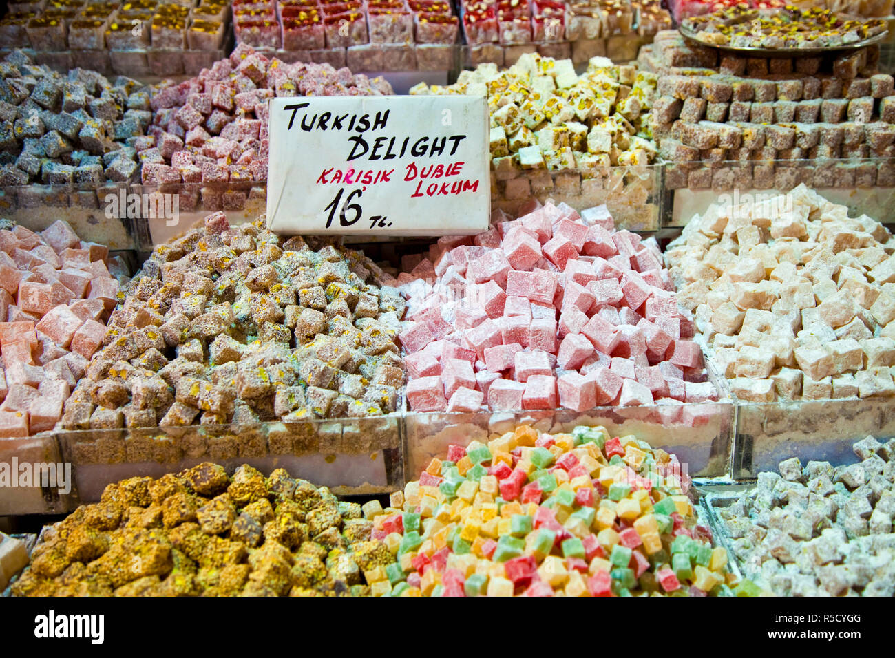 Turkish Delight, Spice Bazaar (Egyptian Bazaar), Istanbul, Turkey Stock ...