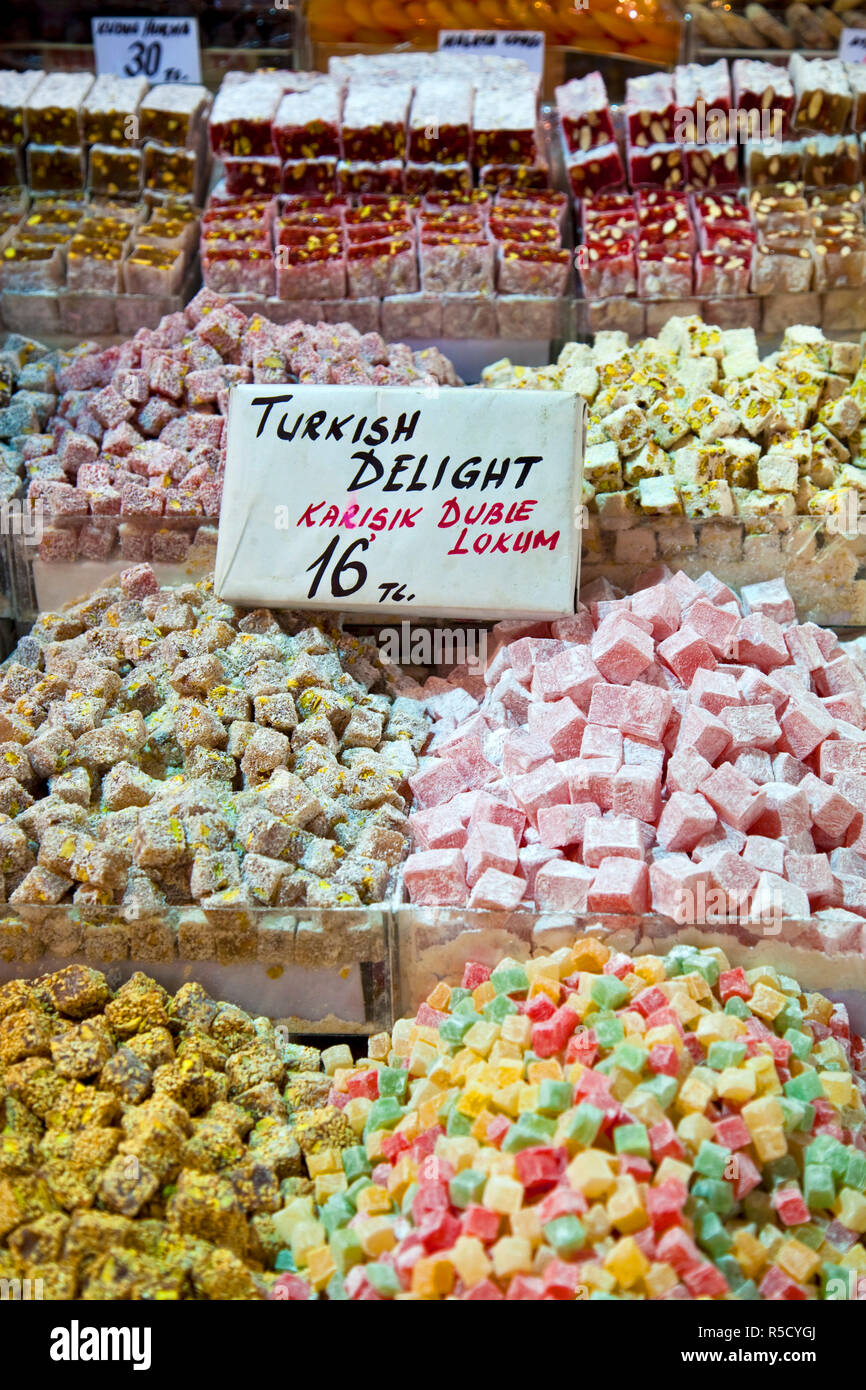 Turkish Delight, Spice Bazaar (Egyptian Bazaar), Istanbul, Turkey Stock ...