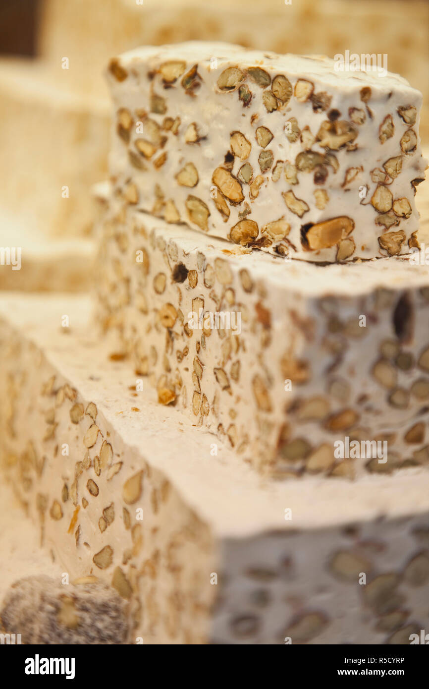 Nougat display in sweet shop, Beyoglu area, Istanbul, Turkey Stock ...