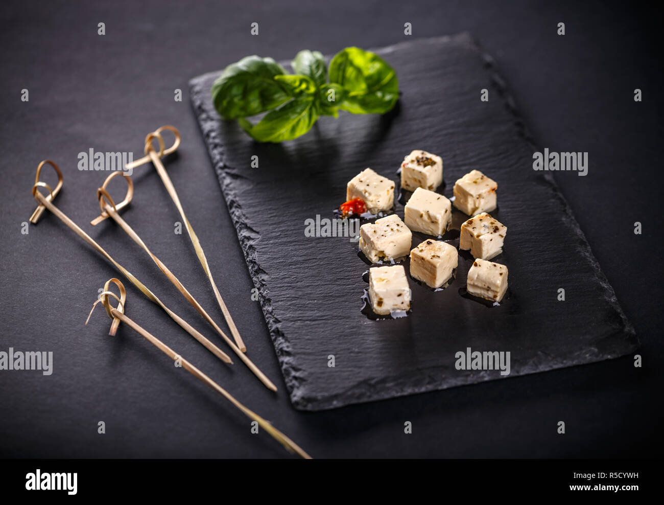 Cubed feta cheese Stock Photo - Alamy