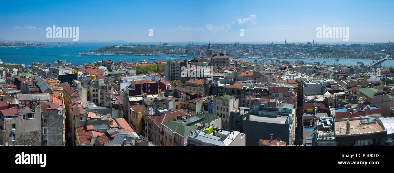Skyline of Istanbul from the Beyoglu area, Istanbul, Turkey Stock Photo ...